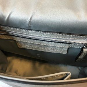 H by Halston | Bags | H By Halston Grey Leather Satchel | Poshmark